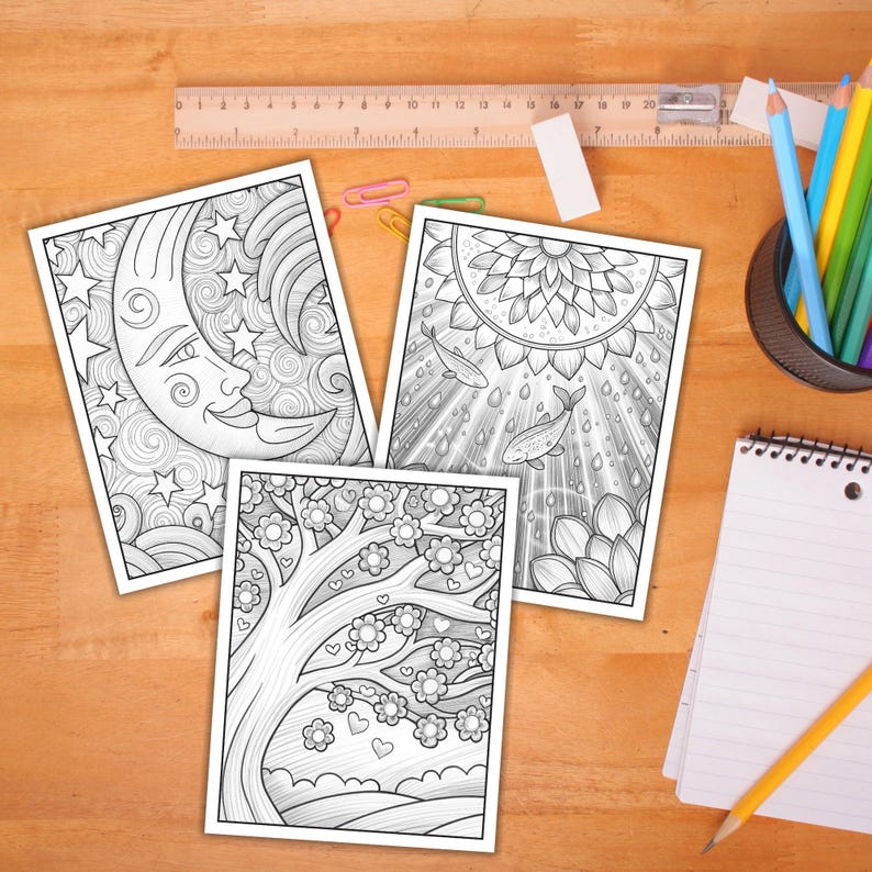 100 Mental Health Coloring Pages, Stress Relief, CBT, DBT, Mindfulness ...