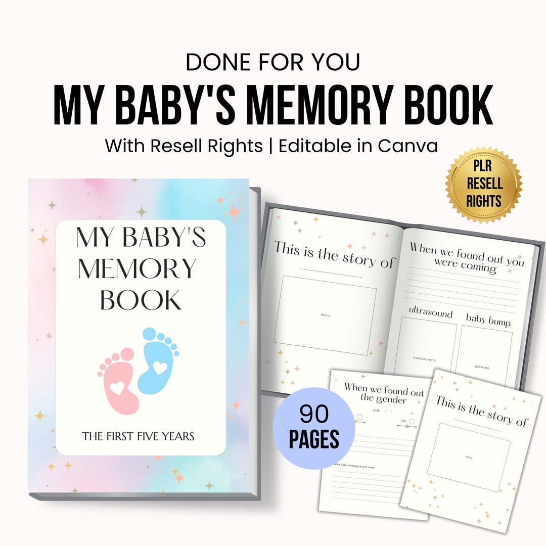 Baby Memory Book With PLR Resell Rights, Baby Book Printable, Kids ...