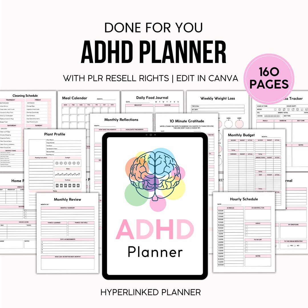 ADHD Digital Planner 2025, ADHD Planner Adult, Adhd Productivity ...