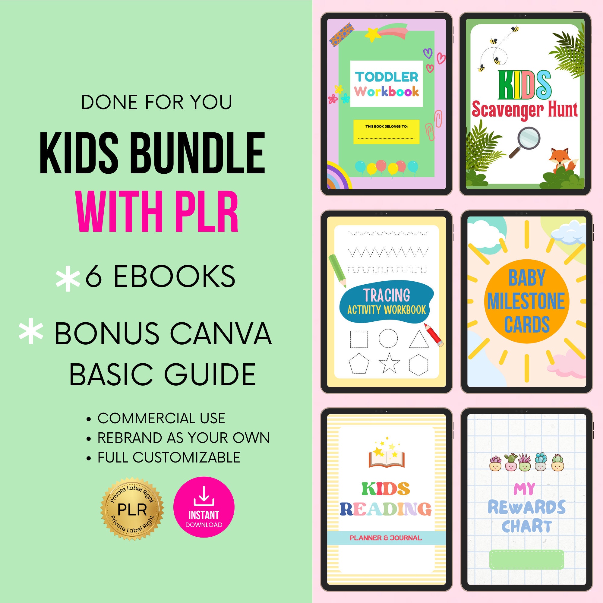 PLR Kids Activities With Resell Rights, Kids Ebook Bundle, PLR Kids ...