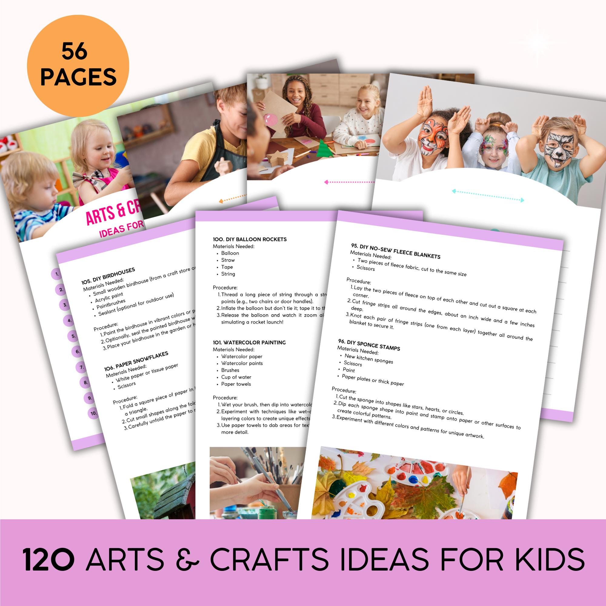 100 Arts and Crafts Ideas for Kids With PLR Resell Rights, Activity ...