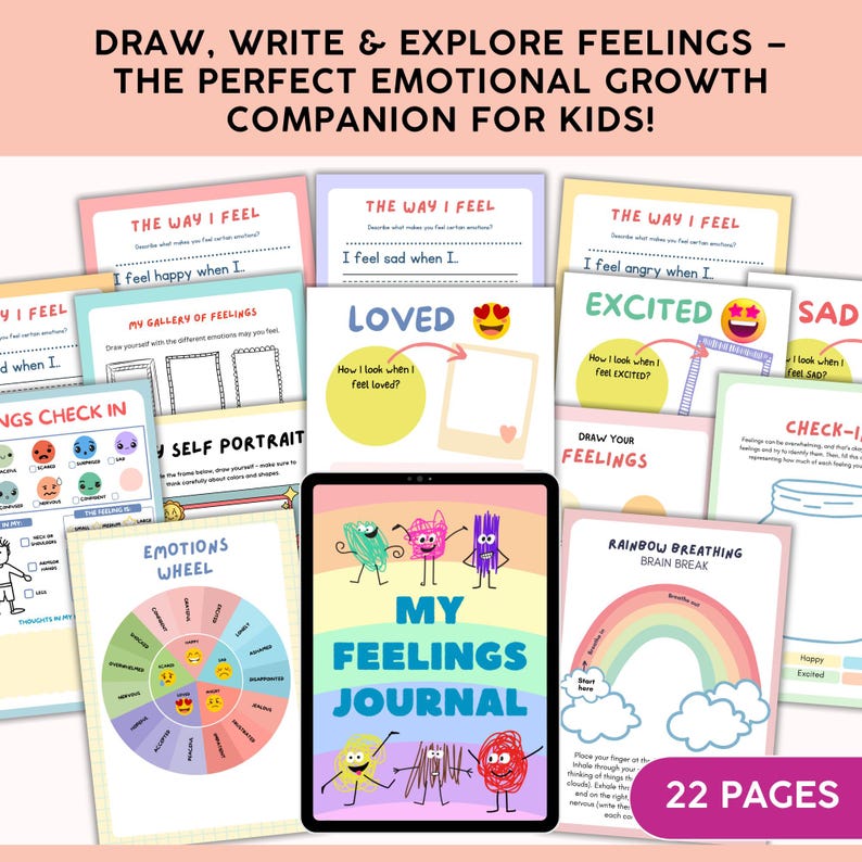 Kids Feelings & Emotions Journal With PLR Resell Rights, Emotional ...