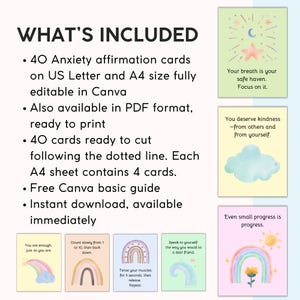 Anxiety Affirmation Coping Cards With PLR Resell Rights, Therapy Tools ...