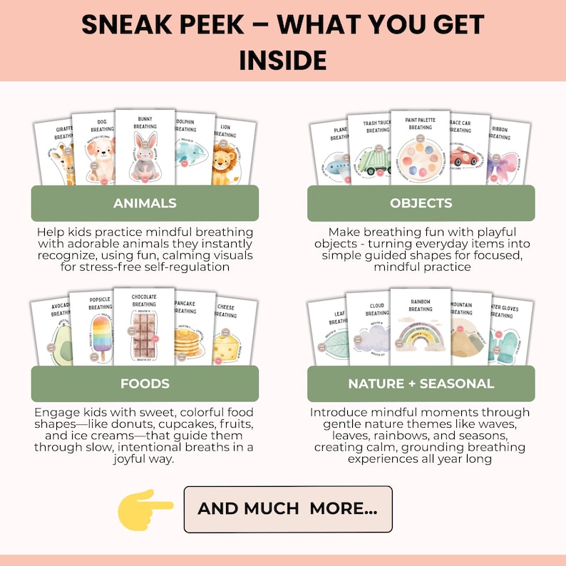 Mindfulness Breathing Flashcards for Kids, Emotional Regulation, Canva ...