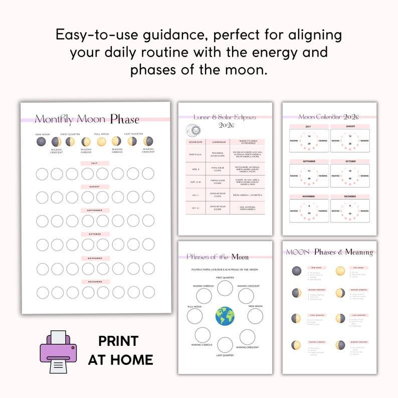 2026 Moon Planner With PLR Resell Rights, Lunar Phases Journal, Witchy ...