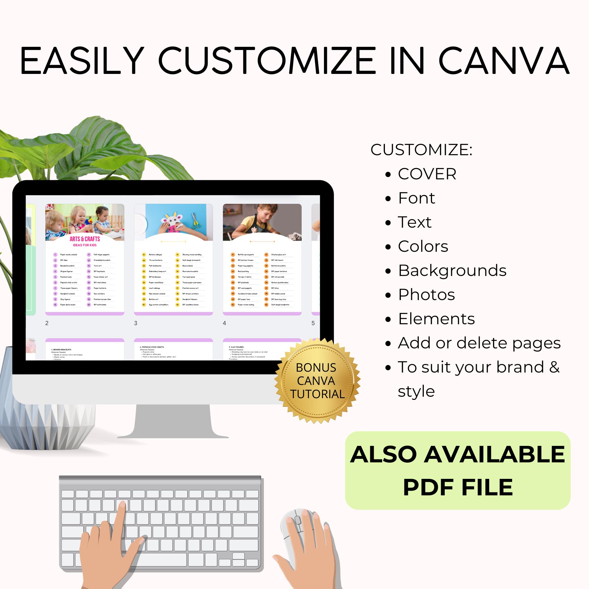 100 Arts and Crafts Ideas for Kids With PLR Resell Rights, Activity ...