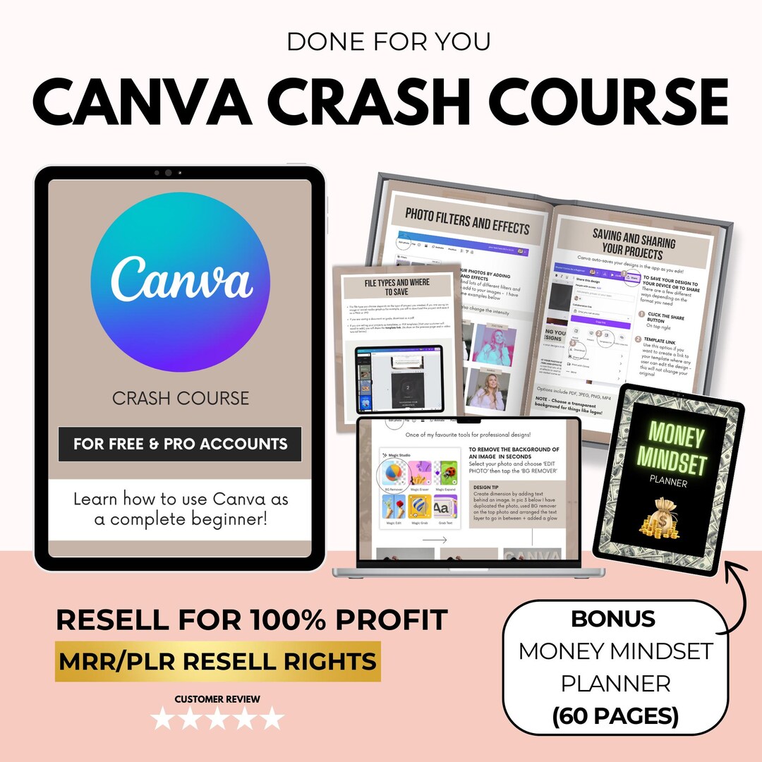 Canva Crash Course, Video Tutorial & Ebook, Canva Training Guide, MRR ...