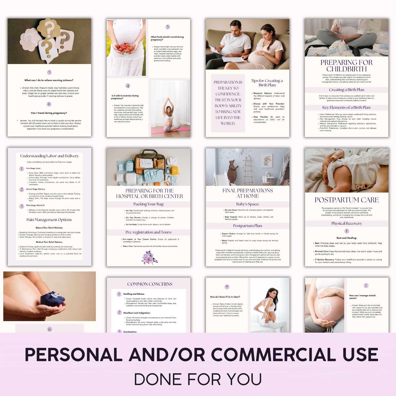 Pregnancy Guide Ebook, New Born Care Guidebook, Maternity Book, Canva ...