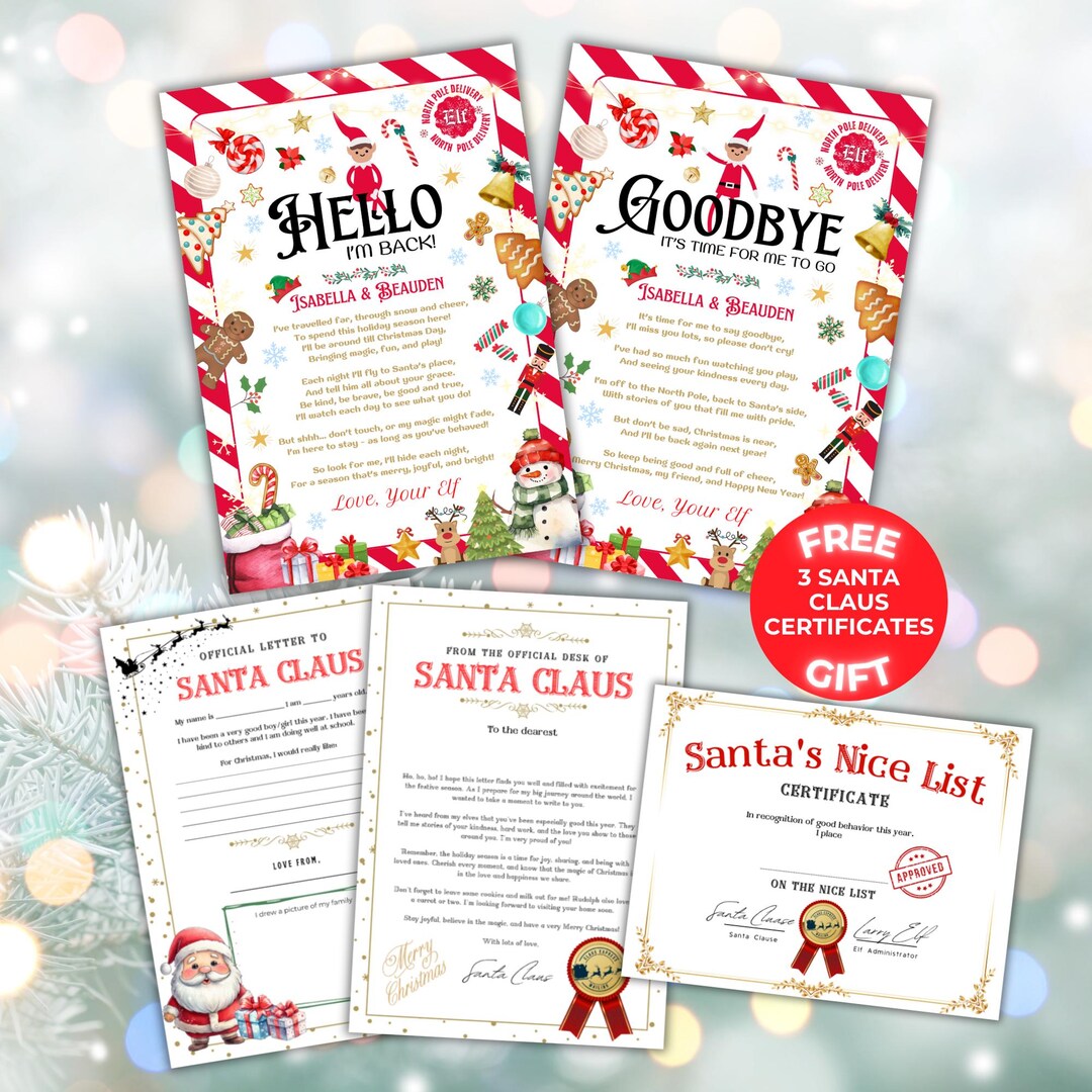 Elf Arrival and Goodbye Letter With PLR Resell Rights, Christmas Elf ...