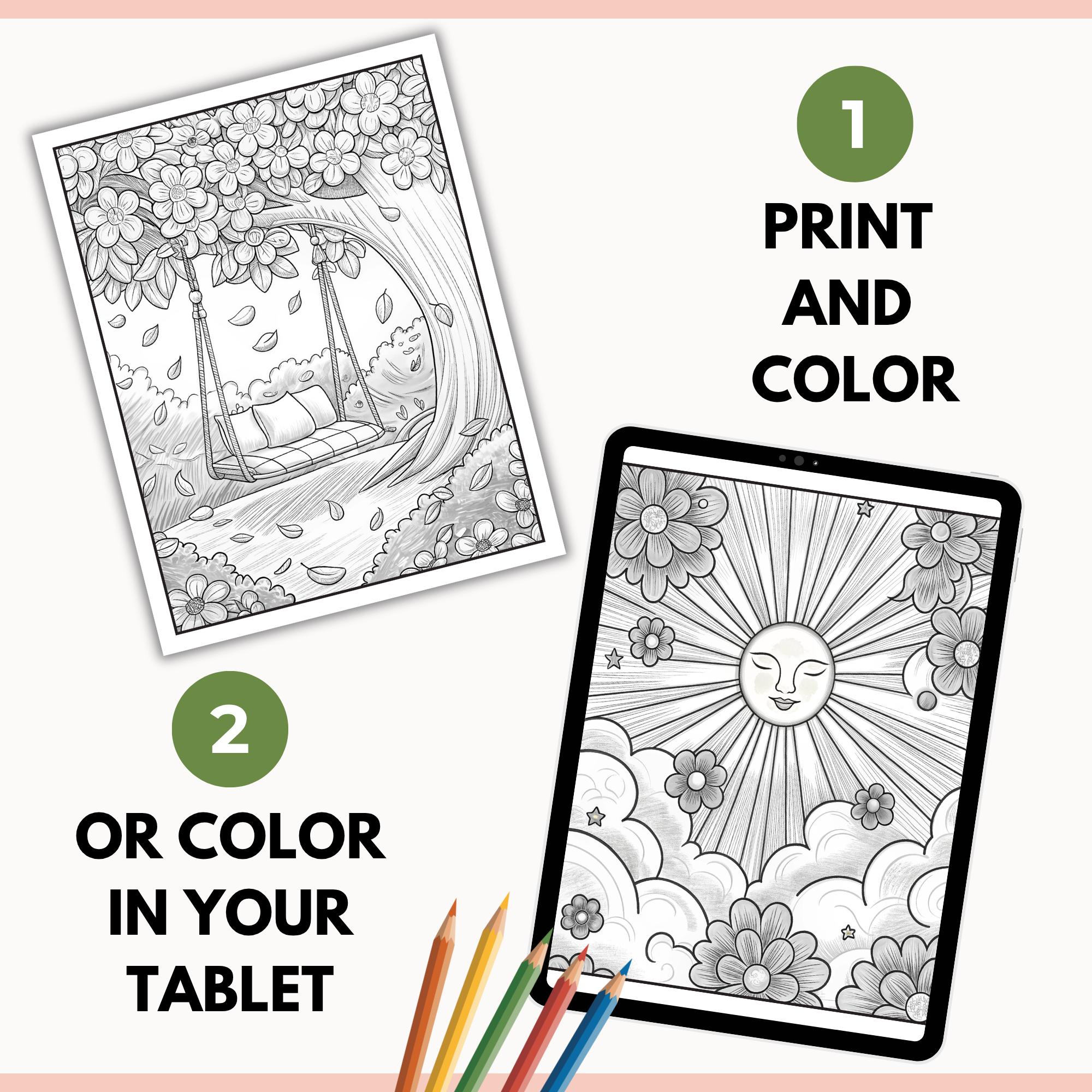Mental Health Coloring Pages Bundle With PLR Resell Rights, Stress ...
