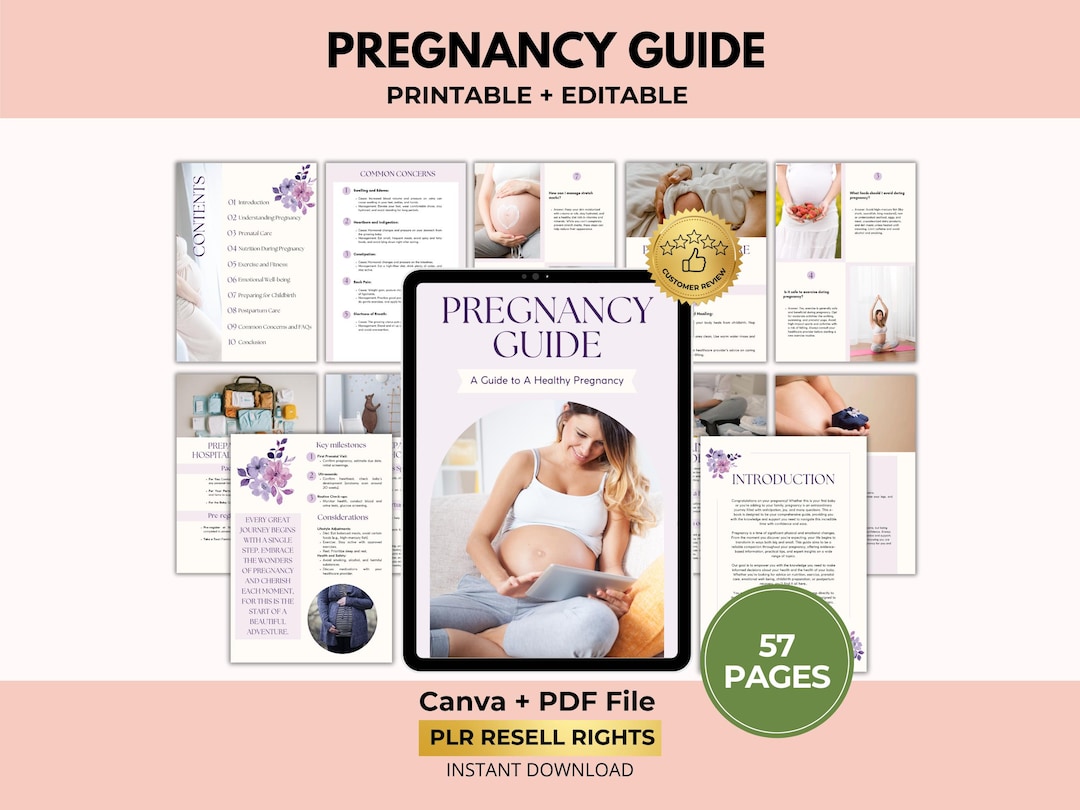 Pregnancy Guide Ebook, New Born Care Guidebook, Maternity Book, Canva ...