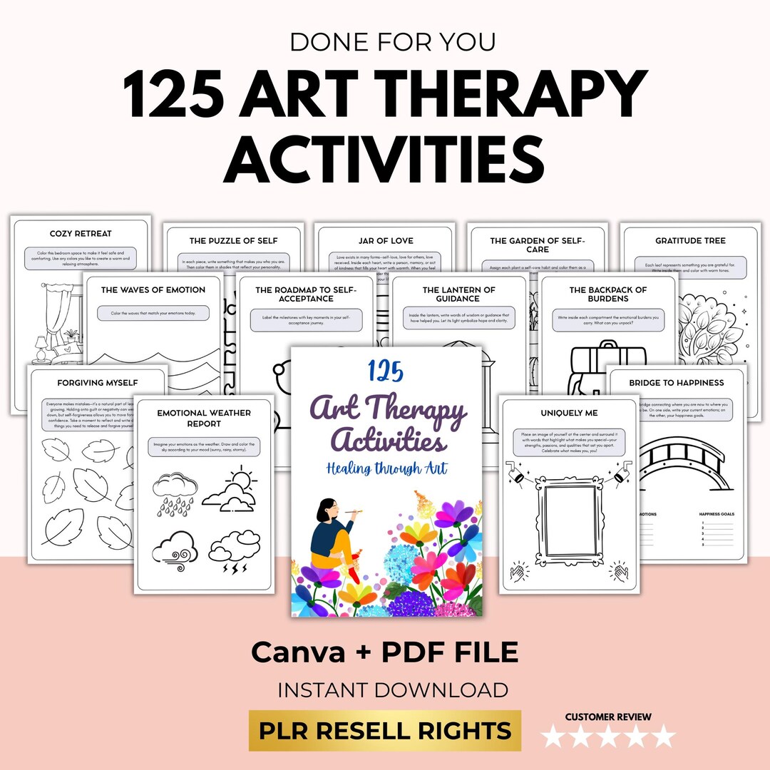 Art Therapy Activities for Mental Health, Self Esteem, Therapy Social ...