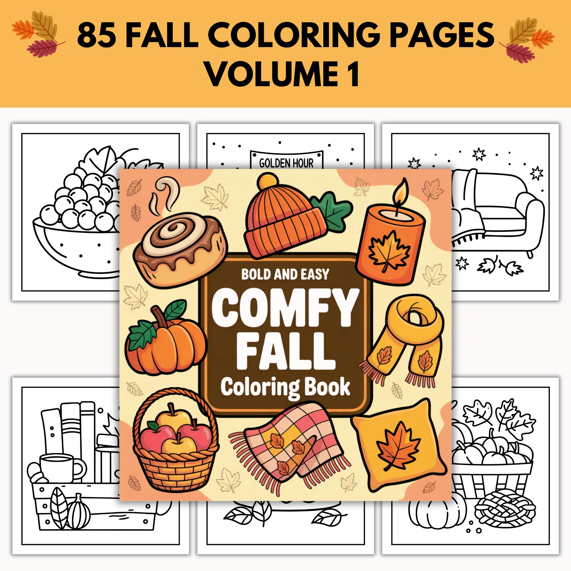 Fall Coloring Pages, Autumn Coloring Book for Kids, Autumn Activities ...