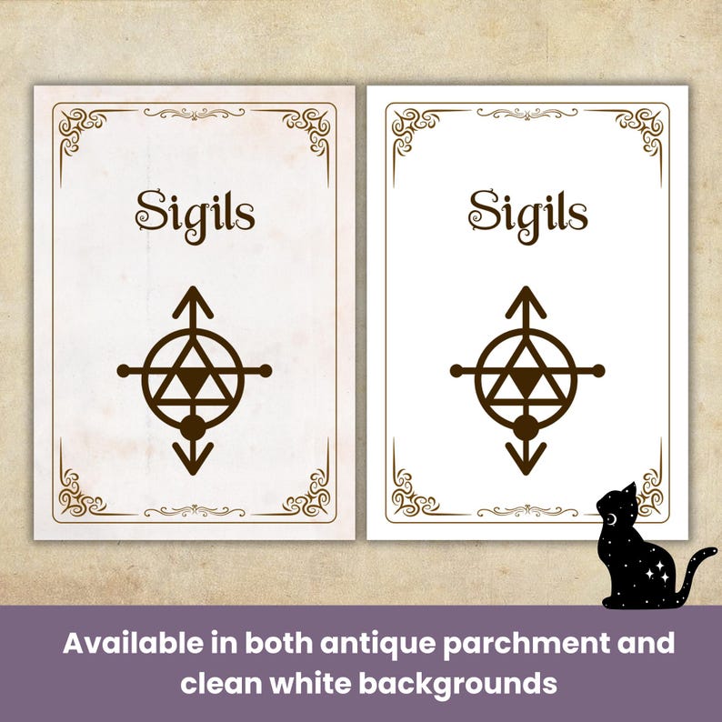 Sigils Guide and Worksheet, Grimoire Pages for Book of Shadows, Canva ...