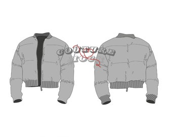 Mockup Bomber Jacket Vector Template - Etsy