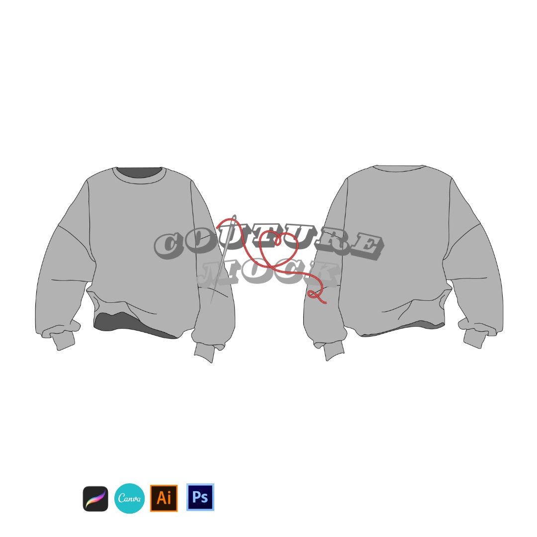 Sweatshirt Vector Mockup Pack, Mockups Vector Jumper Png, Technical ...