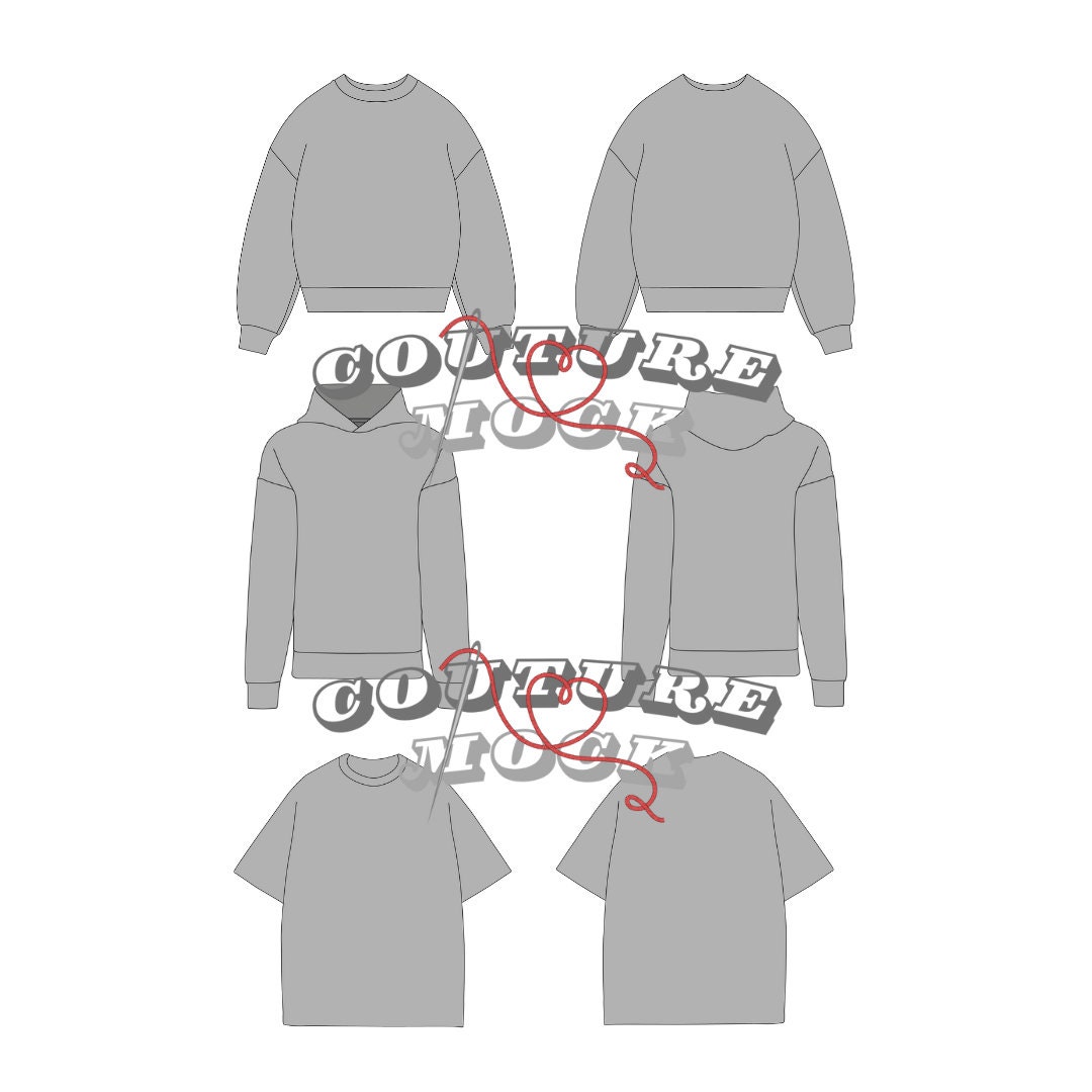 Sweatshirt Vector Mockup Pack, Mockups Vector Hoodie Png, Technical ...