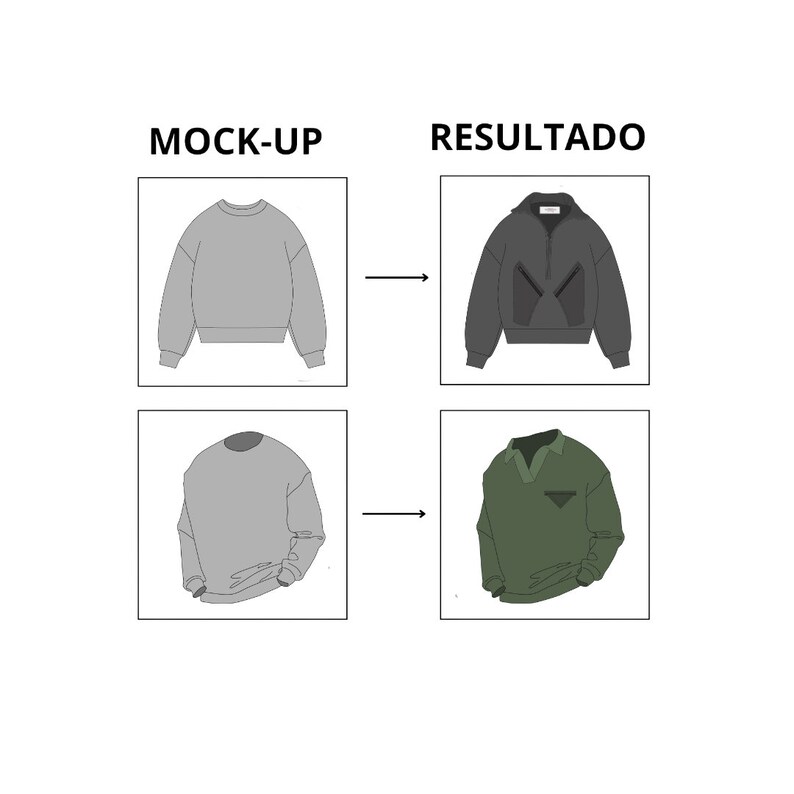 Sweatshirt Vector Mockup Pack, Mockups Pack Vector Hoodie Zipper ...