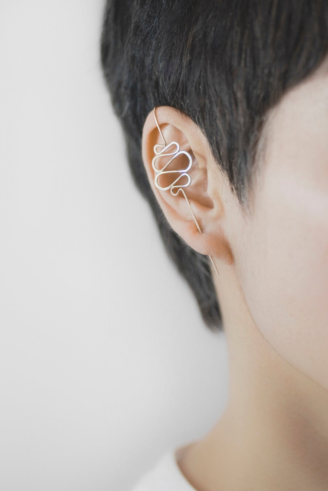 River Bar Ear Cuff: Sterling Silver Ear Climber (7.5cm) - Etsy