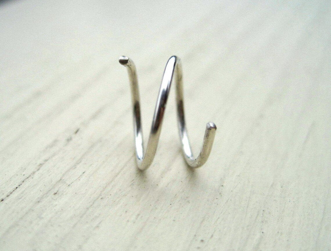 Silver Two-in-one Hoop Spiral Hoops Sterling Silver Spiral - Etsy
