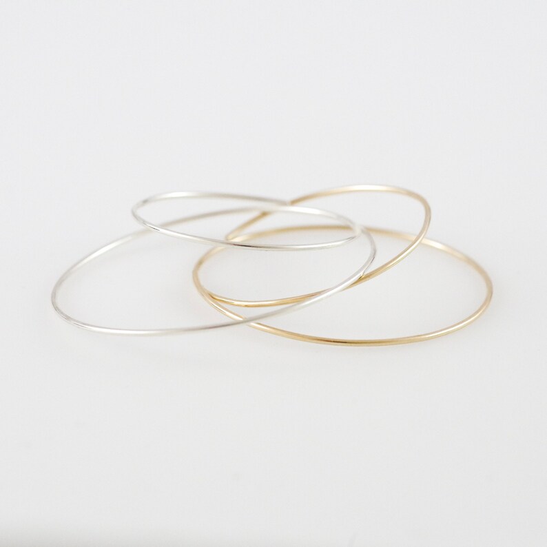 Double Loop Hoops PAIR 14k Gold Filled or Sterling Silver | Etsy