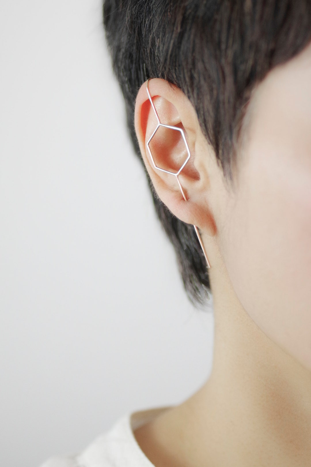 Bar Ear Cuff - Honeycomb - Gold Filled Ear Cuff Sterling Silver Gold ...