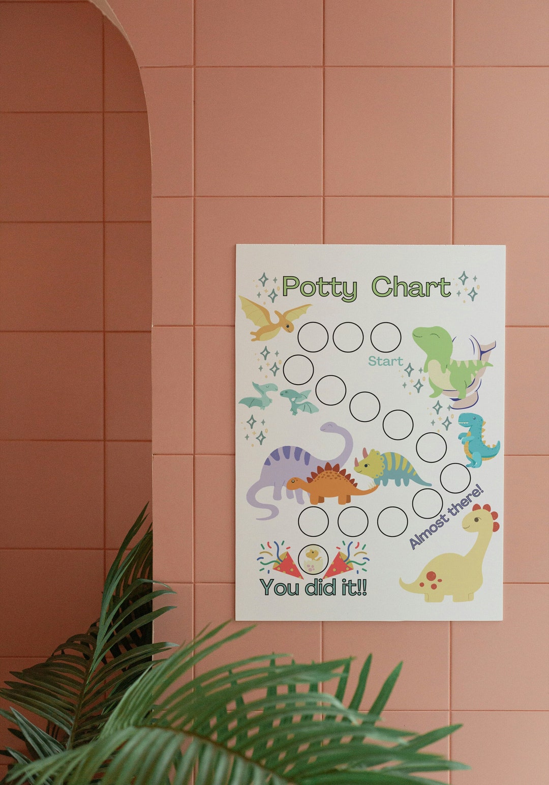 Dinosaur Potty Chart Potty Training Reward System Potty Sticker Reward ...