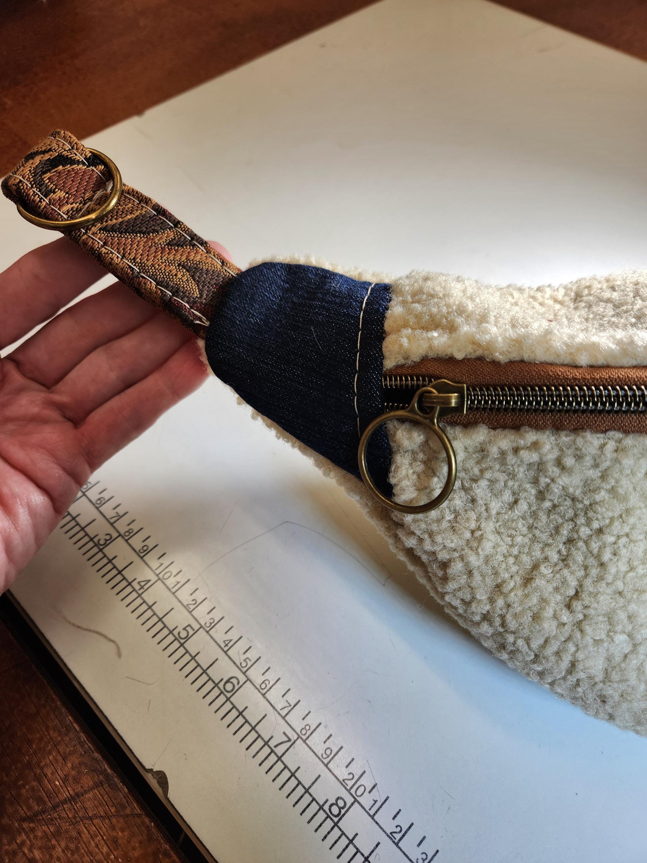 Handmade Bum Bag/crossbody - Sherpa and Demin Material. Complete With ...