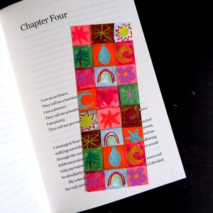Arty Bookmark | Colourful Bookmark | Cat Bookmark | Cute Bookmark ...