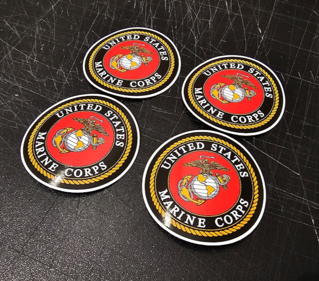 4 2 US Marine Corps USMC Logo Car Decal Sticker Vinyl Helmet Toolbox ...