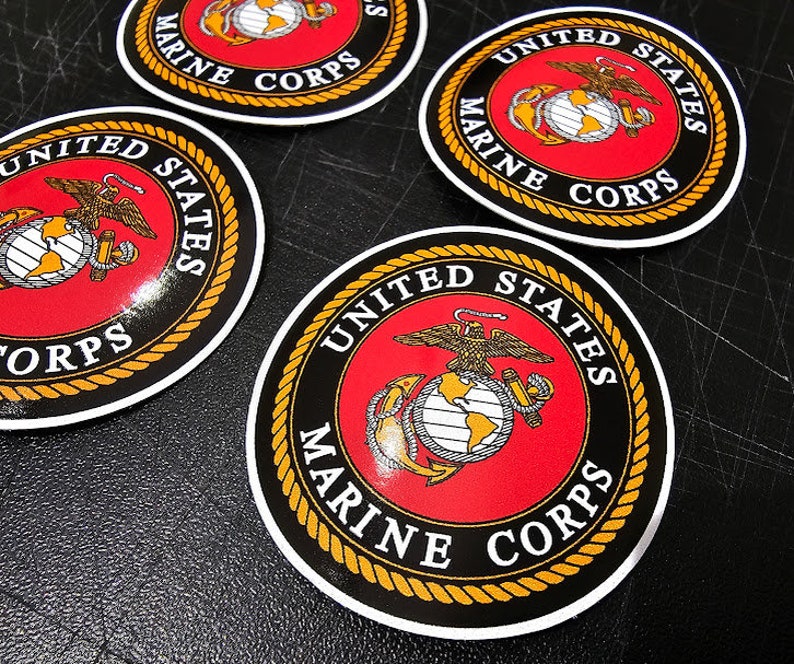 4 2 US Marine Corps USMC Logo Car Decal Sticker Vinyl Helmet Toolbox ...