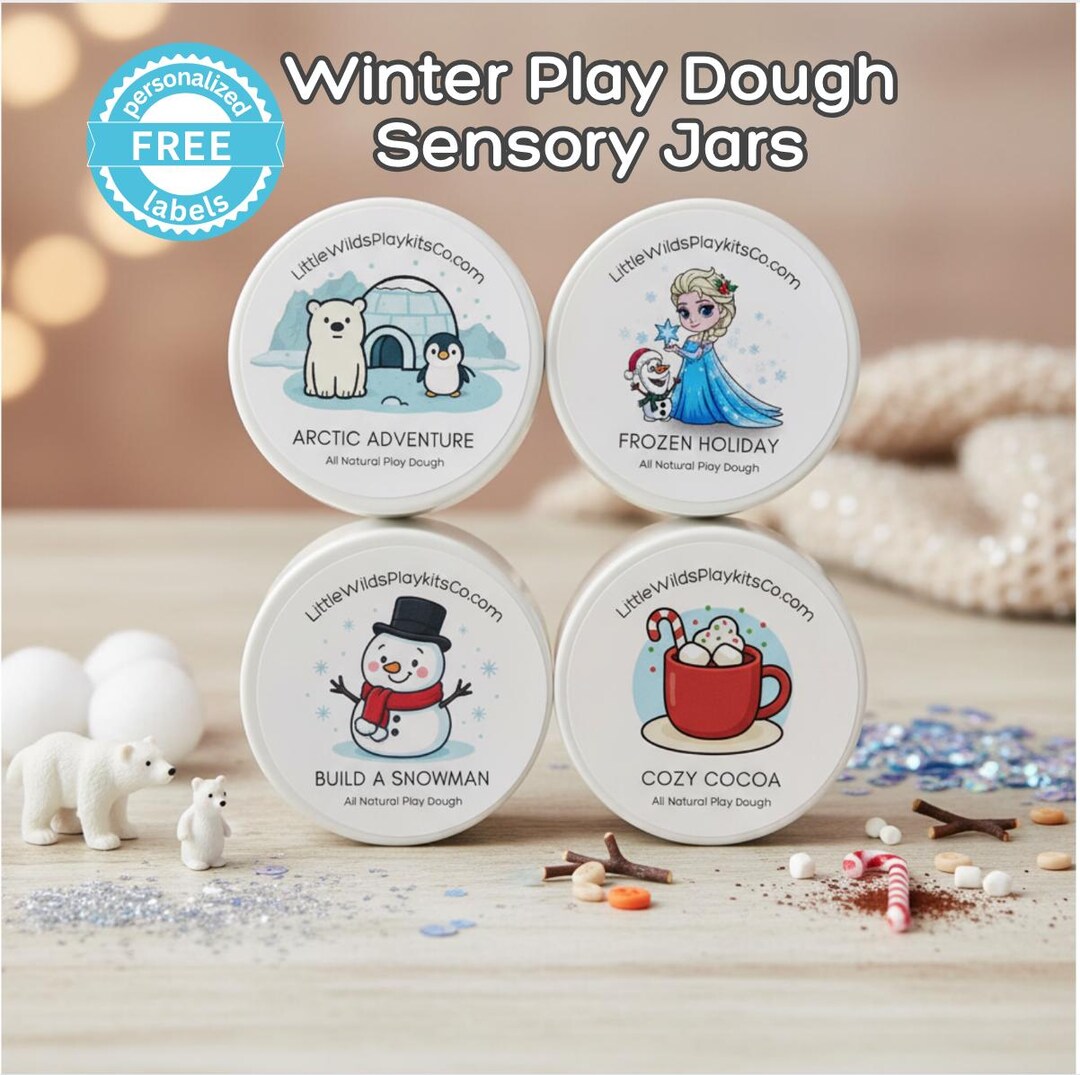 Winter Play Dough Sensory Jar | Polar Arctic Frozen Doh Build A ...