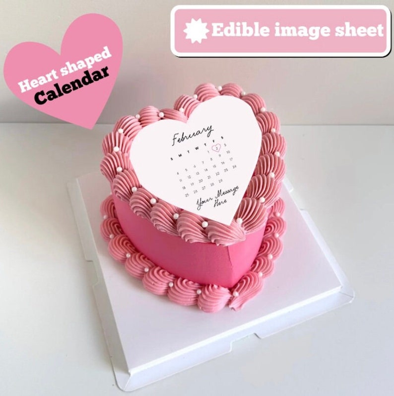 Edible Heart Shaped Calendar - Etsy