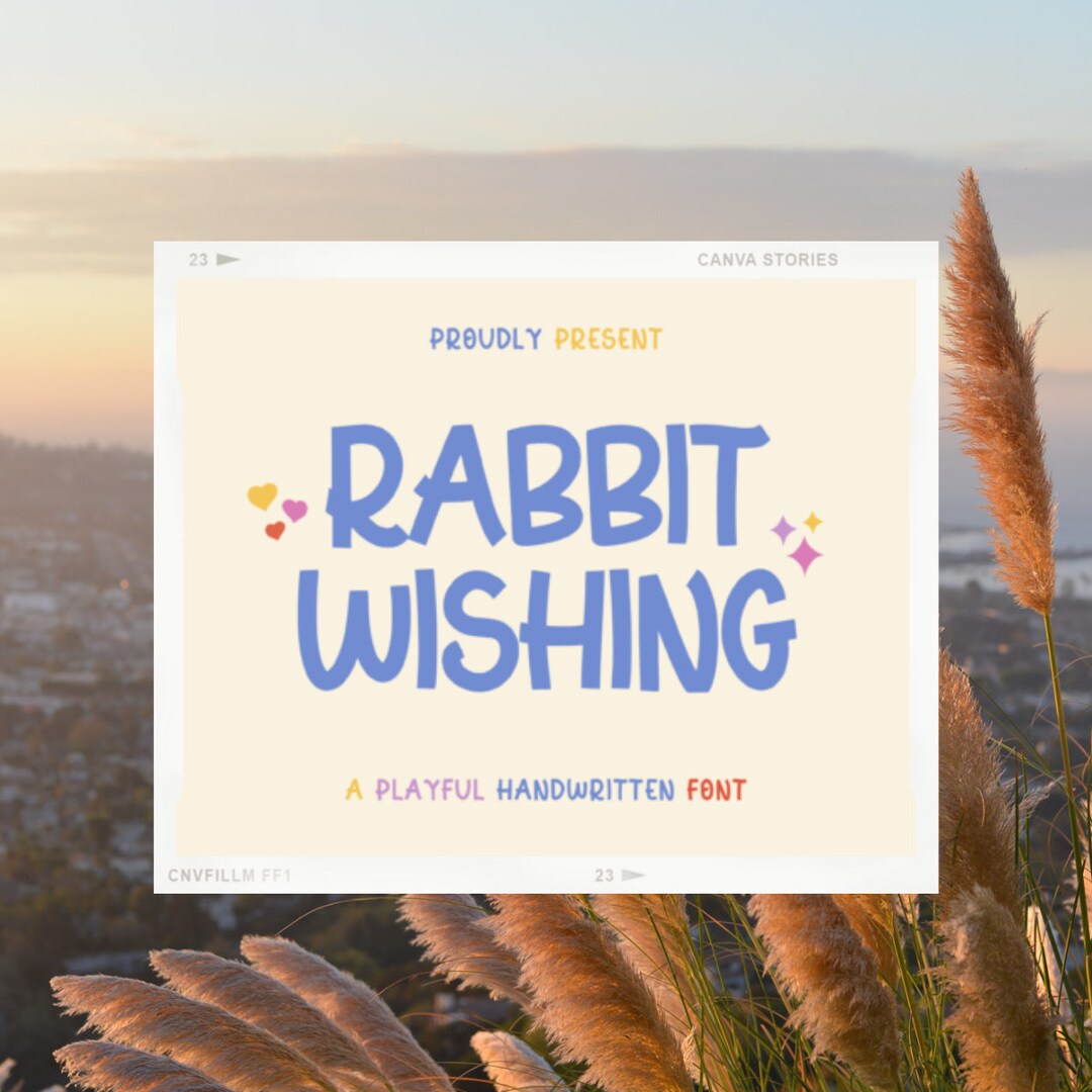 Rabbit Wishing Font Slab Serif Font, Lovely Font, Morden Font, Bold ...