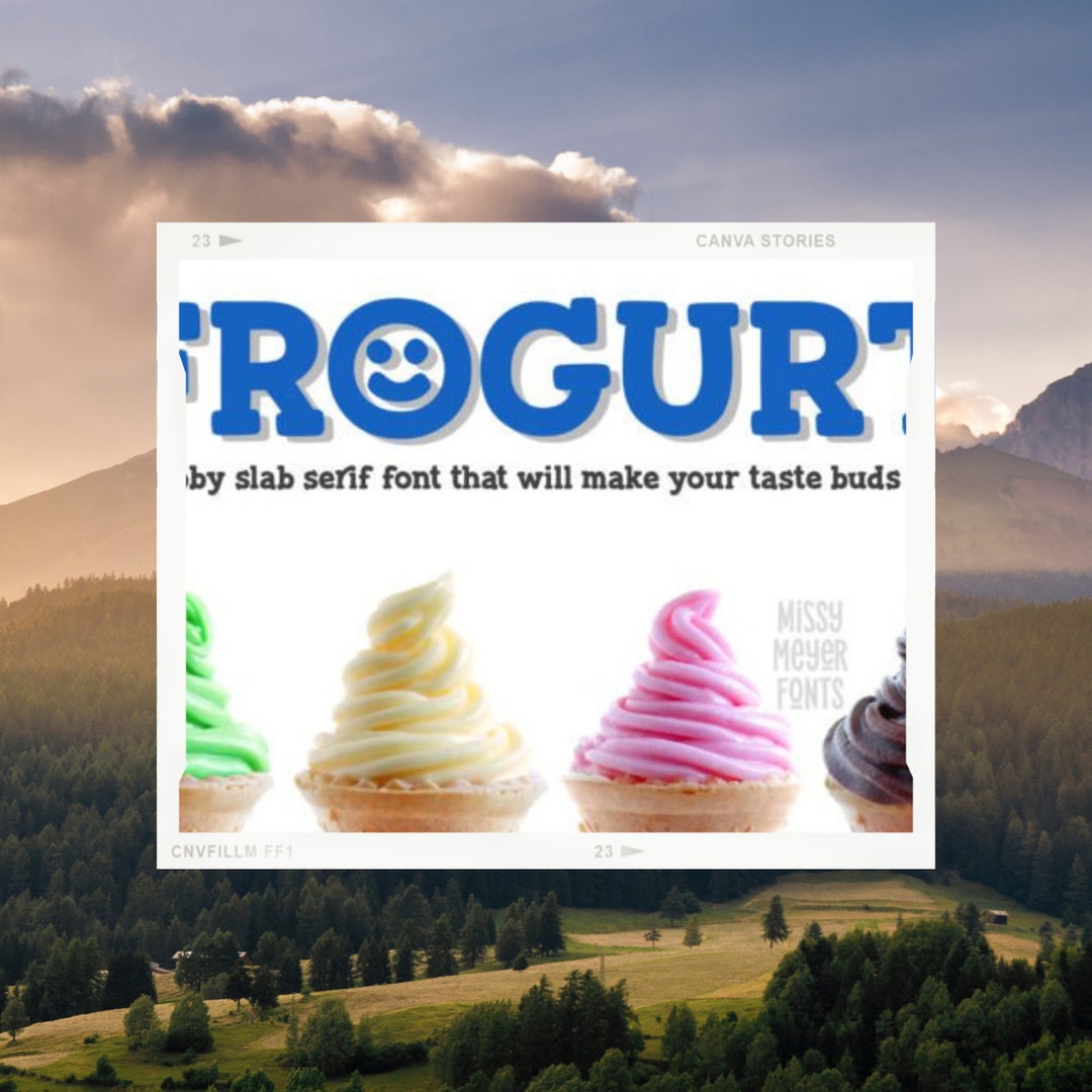 Frogurt Font Bundle Slab Serif Font, Canva Font, Procreate Font, Logo ...
