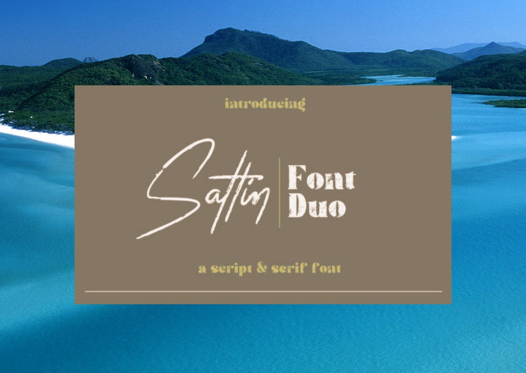 Sattin Font Duo Script Font, Modern Logo Font, Serif Font, Bold Font ...