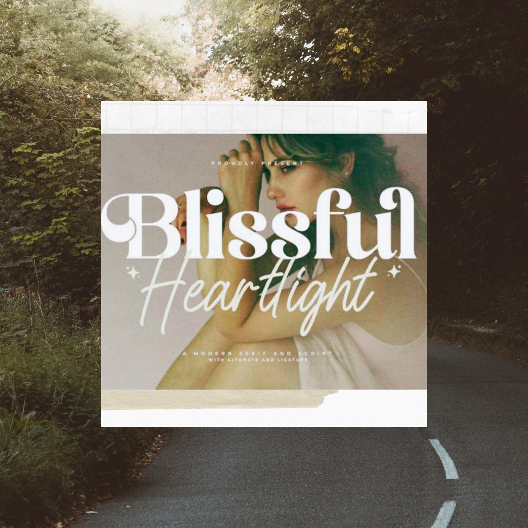 Blissful Heartlight Font Duo Font Serif Font, Canva Font, Procreate ...