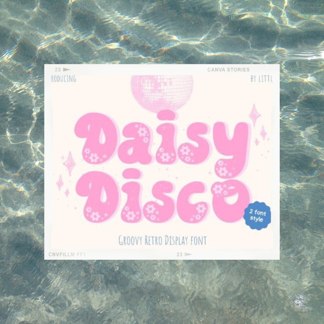 Daisy Disco Script Font Groovy Font, Display Font, Retro Font, Vintage ...