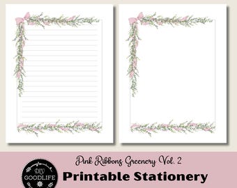 Pink Floral Stationery Set Lined Writing Paper Blank Border Journal ...