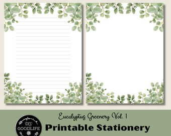 Eucalyptus Greenery Stationery Set Vol 2 Lined Letter Writing Paper ...