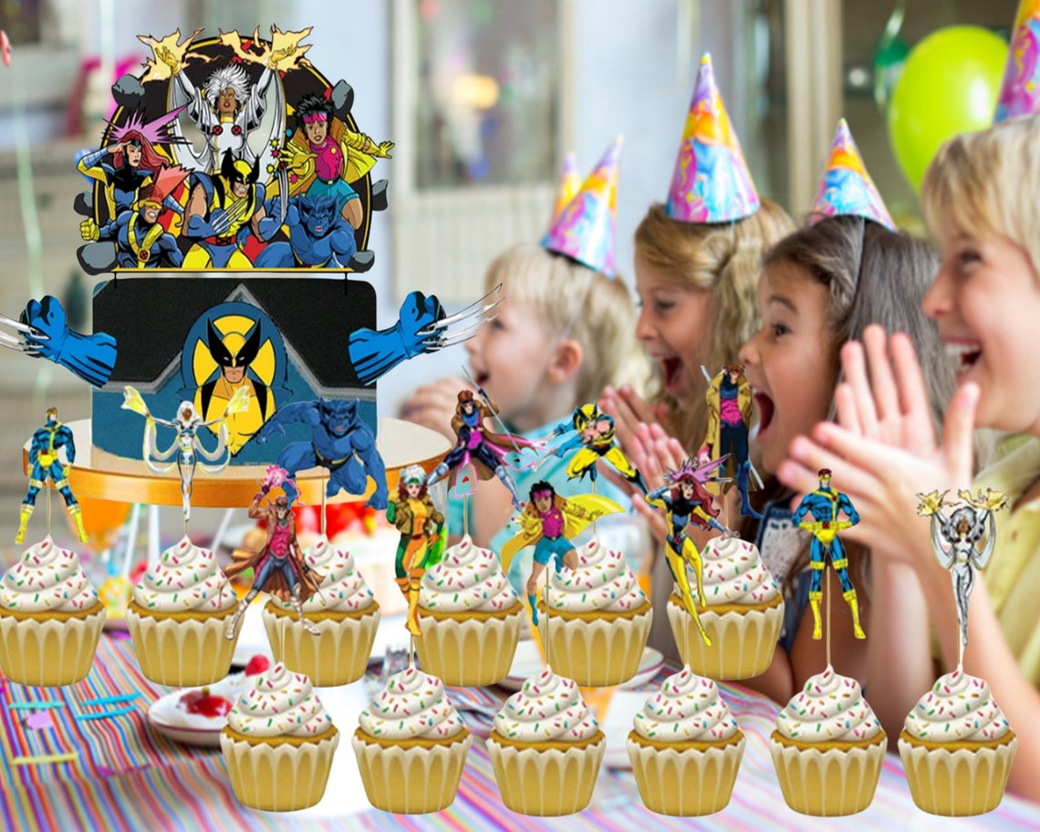XMEN 97 Free Personalized Custom Cake Topper Cupcake Happy Birthday ...