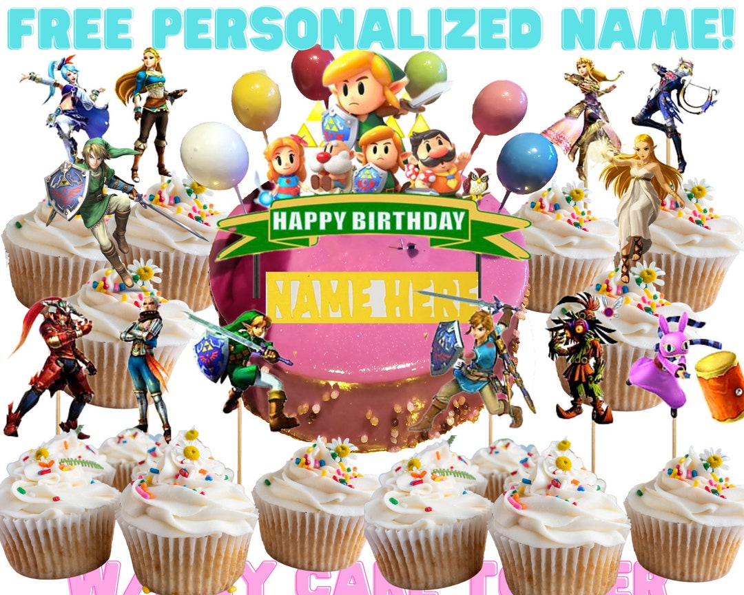 Free Personalized Custom Cake Topper Cupcake Happy Birthday Favor ...