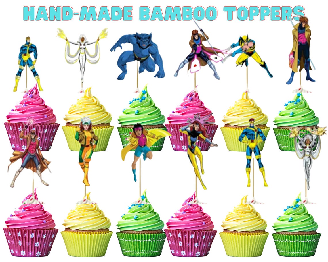 XMEN 97 Free Personalized Custom Cake Topper Cupcake Happy Birthday ...