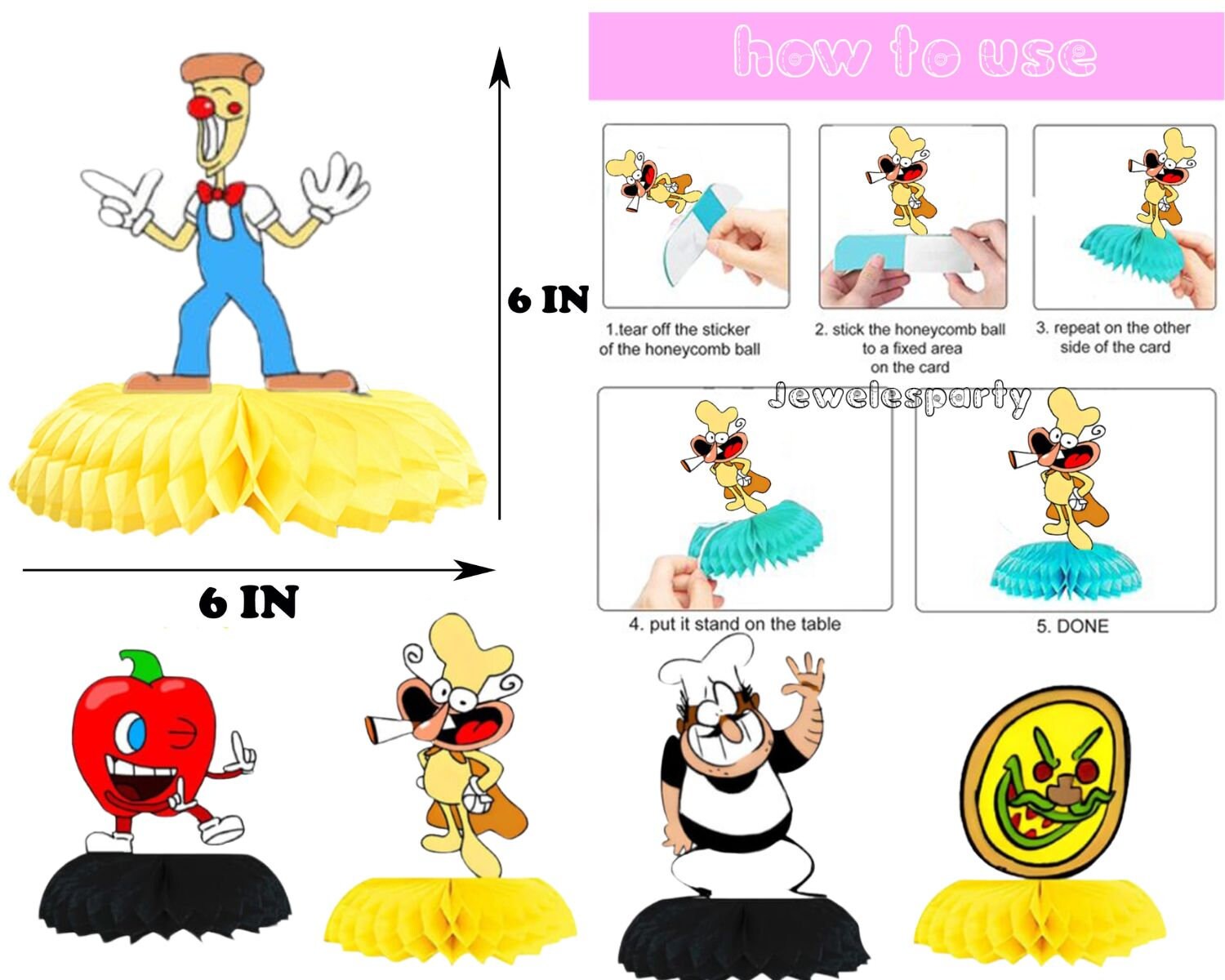 PIZZA TOWER GAME Free Personalized Custom Cake Topper Cupcake Happy ...