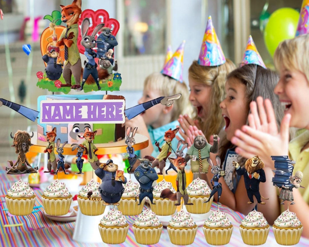 Zootopia Free Personalized Custom Cake Topper Cupcake Happy Birthday ...