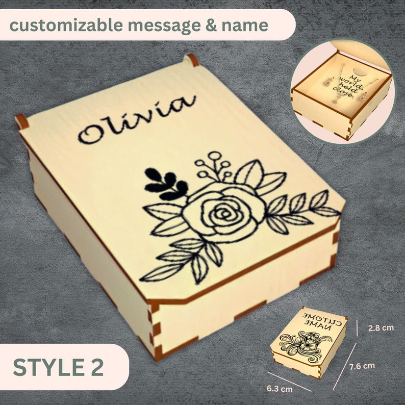 5 Engraved Jewelry Box Svgs, Dxf, PDF, Eps,personalized Laser Cut Files ...