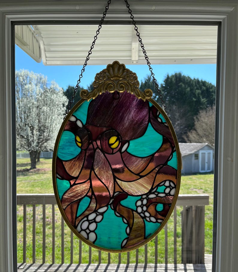 Octopus Stained Glass - Etsy