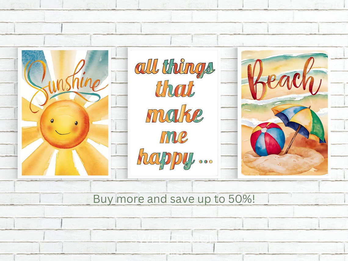 Sunshine Print, Summer Sunshine Poster, Watercolor Sunshine Poster ...
