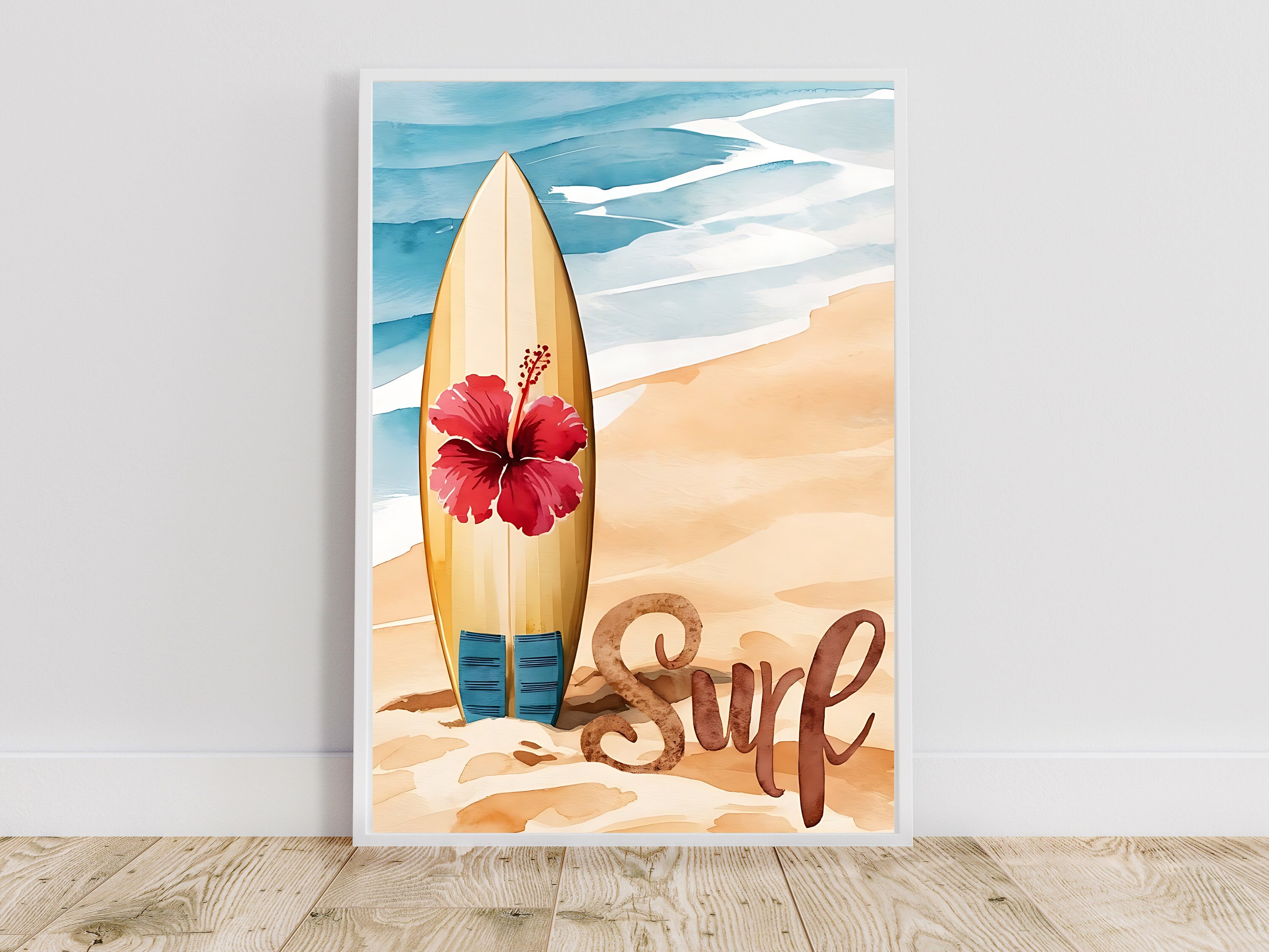 Modern Surfboard Wall Art, Sufboard Coastal Poster, Trendy Surf Poster ...