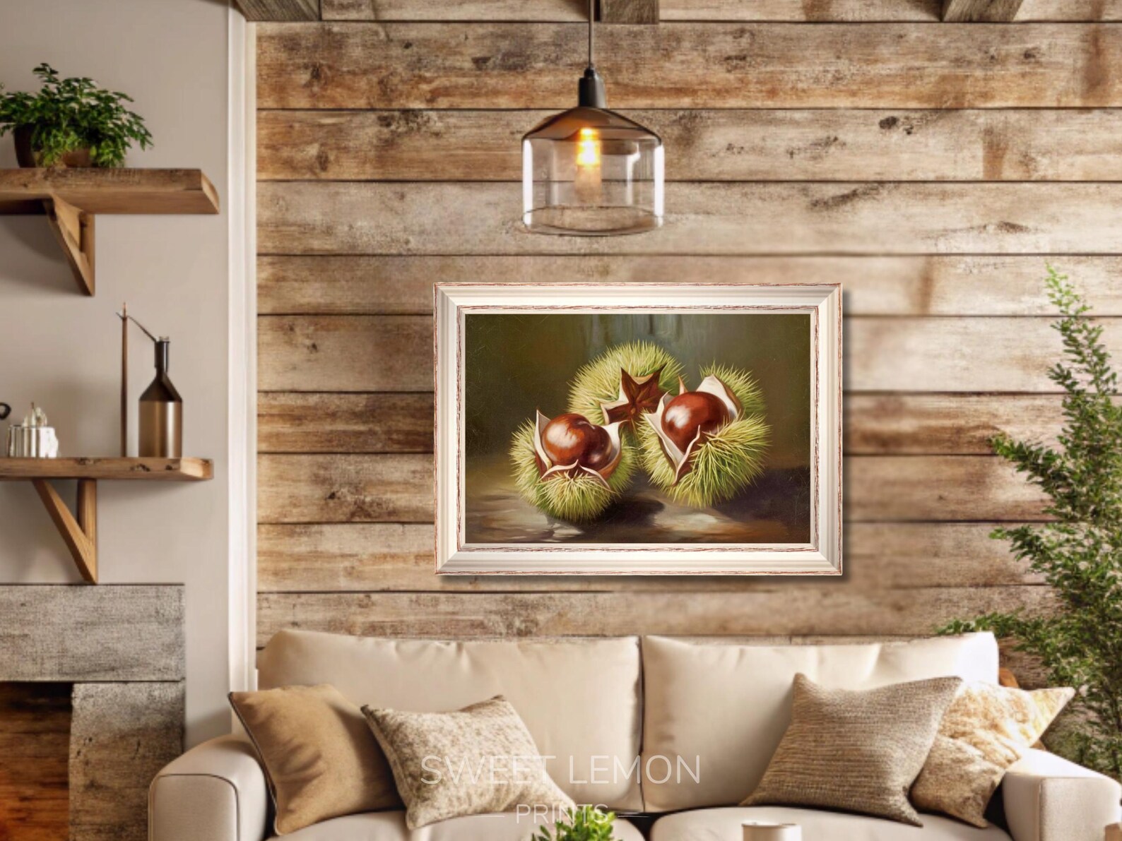 Vintage Chestnut Wall Art, Fall Prints, Rustic Thanksgiving Decor ...